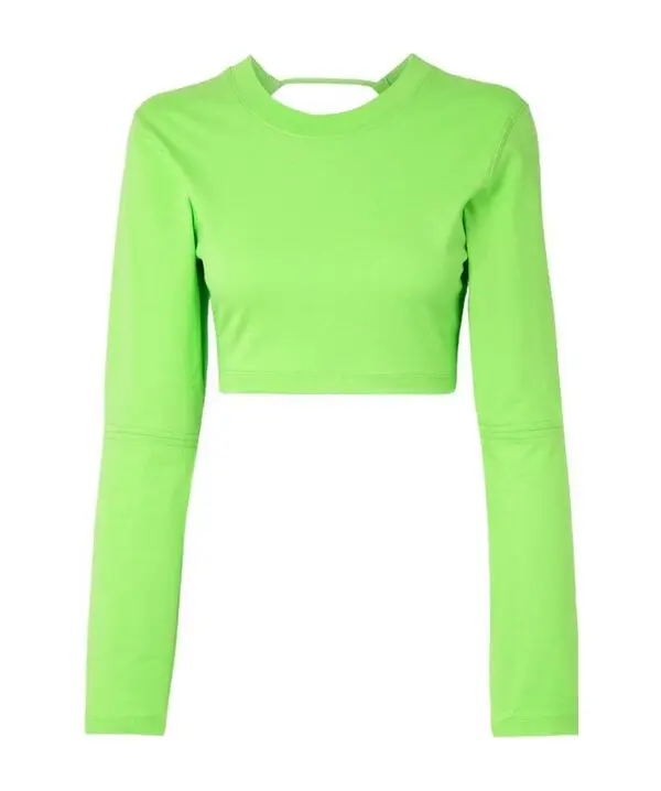 Jacquemus Cropped Long Sleeve T-shirt With Open Back Detail - Green