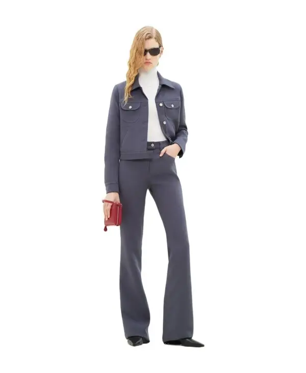 COURREGES Steel Gray Twill Micro-la Casual Trousers - Black