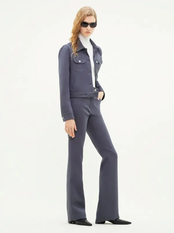 COURREGES Steel Gray Twill Micro-la Casual Trousers - Black