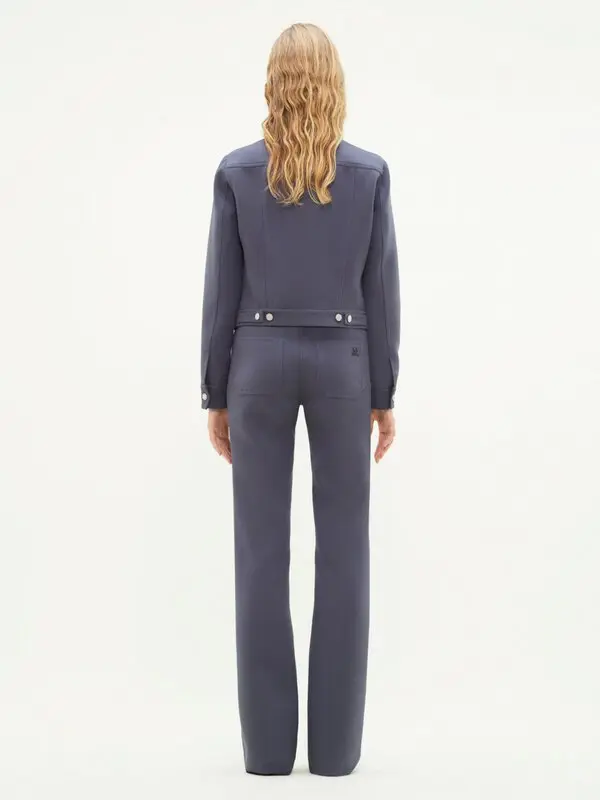 COURREGES Steel Gray Twill Micro-la Casual Trousers - Black