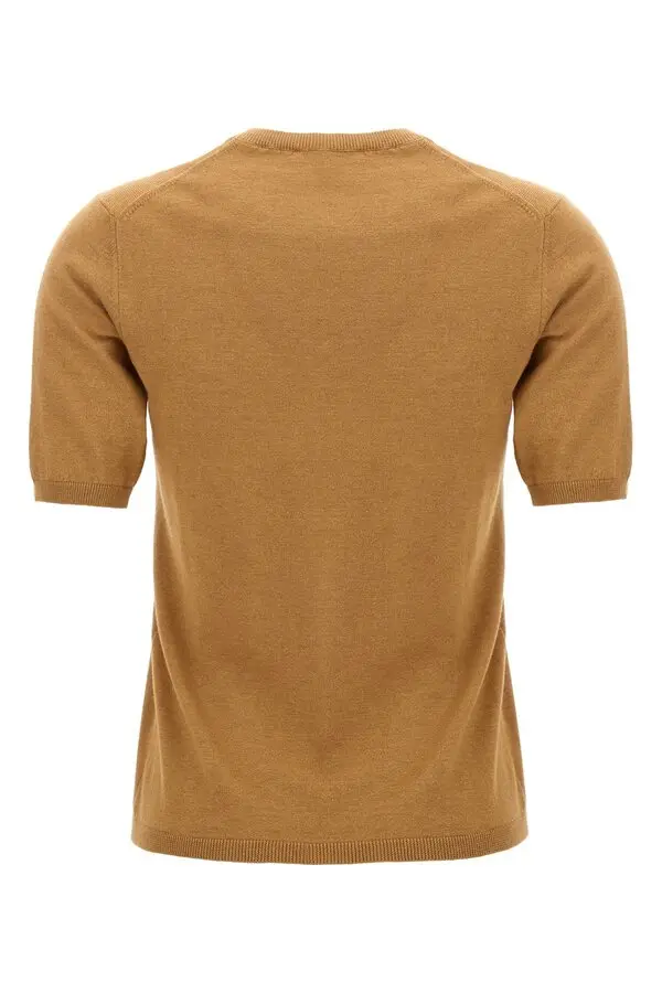 Max Mara Warren Crewneck Knitted Top - Camel