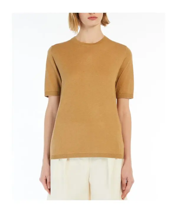 Max Mara Warren Crewneck Knitted Top - Camel