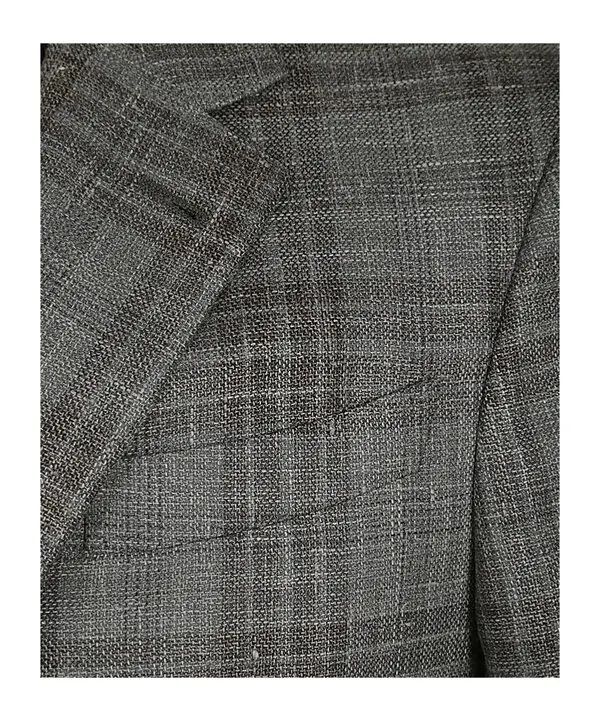 Zegna Single Breasted Checked Tailored Blazer - Black