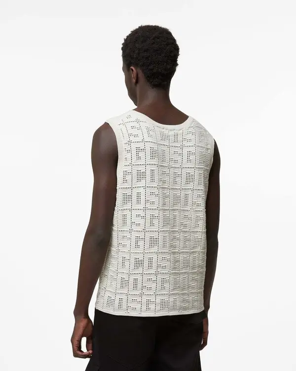 Gcds Monogram Macramé Crewneck Tank Top