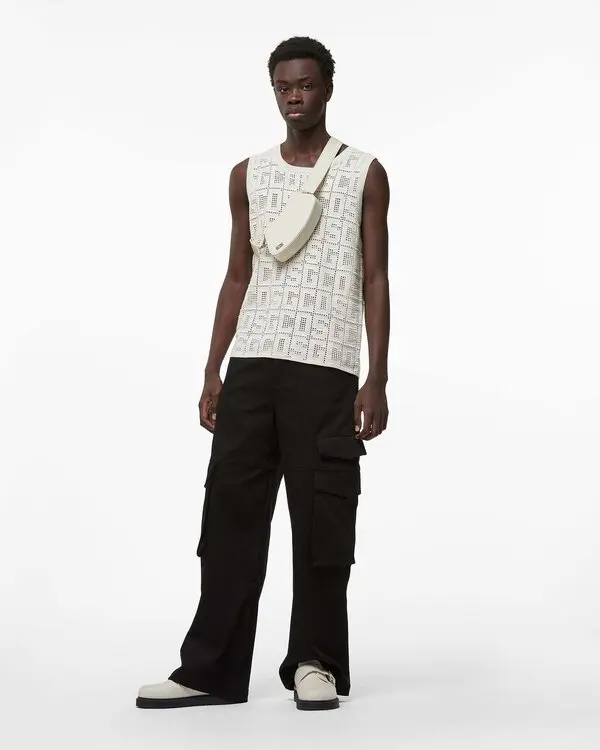 Gcds Monogram Macramé Crewneck Tank Top