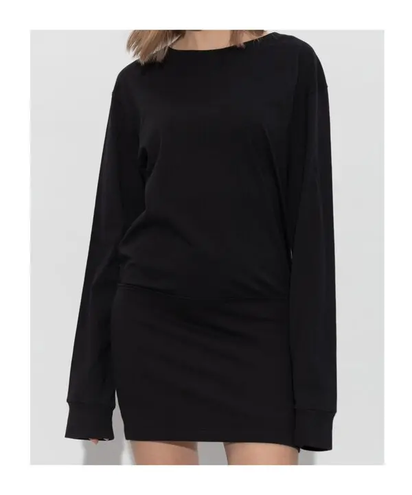 Dsquared2 Slogan Printed Long Sleeve Mini Dress - Black