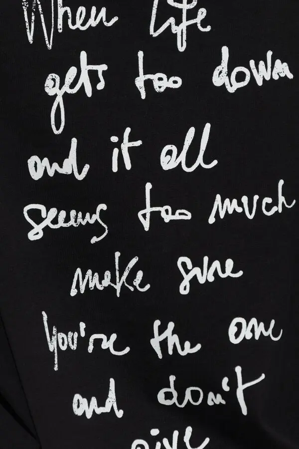 Dsquared2 Slogan Printed Long Sleeve Mini Dress - Black
