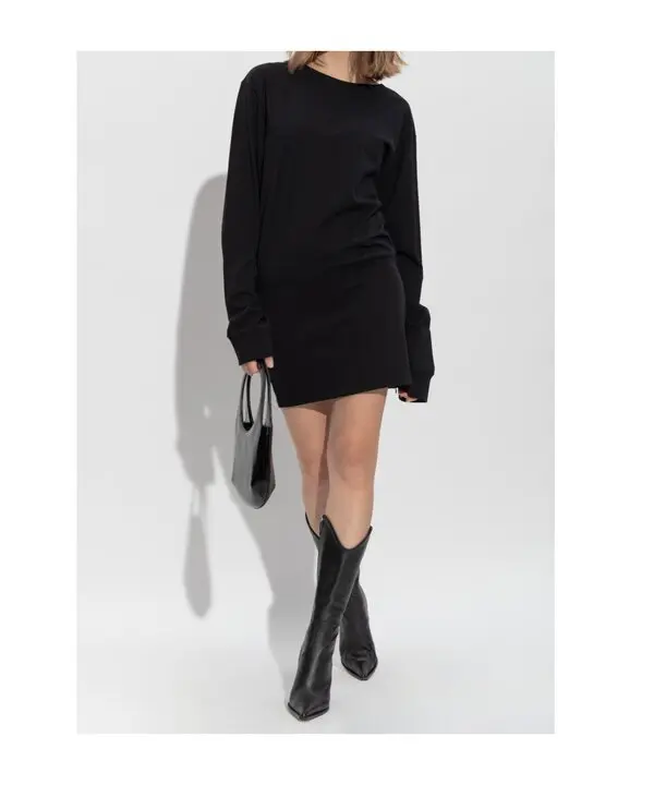 Dsquared2 Slogan Printed Long Sleeve Mini Dress - Black