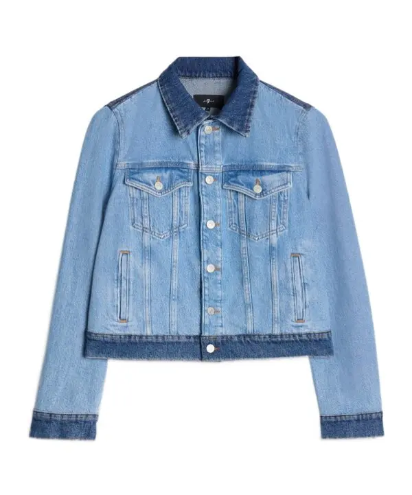 7 For All Mankind Buttoned Denim Jacket - Blue