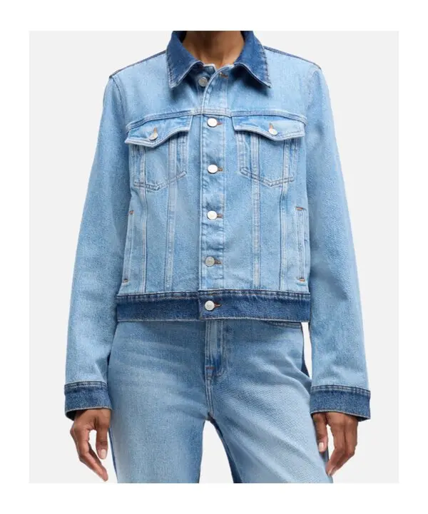 7 For All Mankind Buttoned Denim Jacket - Blue