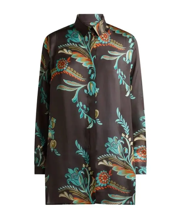 Etro Long Sleeve Floral Print Shirt