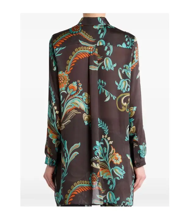 Etro Long Sleeve Floral Print Shirt