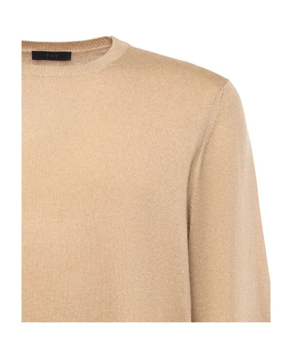 FAY Logo Patch Knitwear - Beige