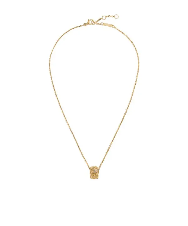 Bottega Veneta Textured Pendant Necklace - Yellow