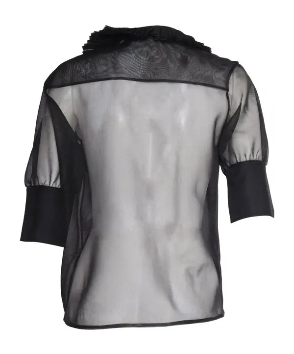 Philosophy Di Lorenzo Serafini Pleated-collar Sheer Blouse
