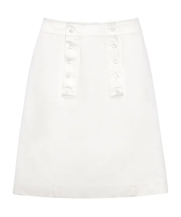Prada Button Detailed Skirt - White
