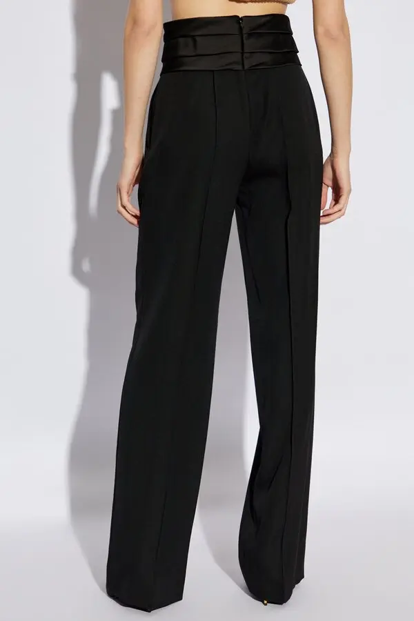 Balmain Satin Tailored High-waisted Pants