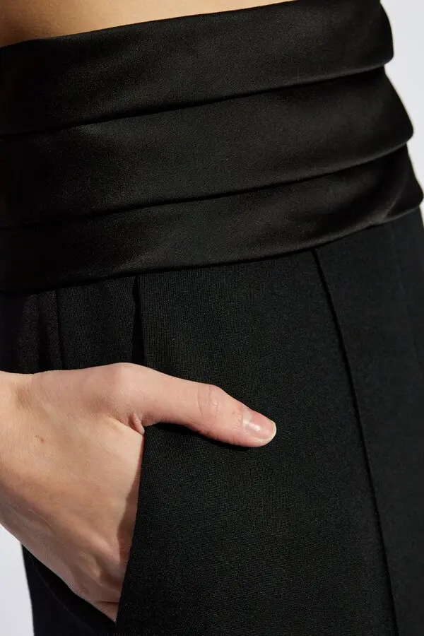 Balmain Satin Tailored High-waisted Pants