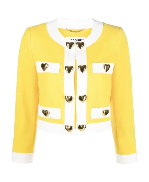 Moschino Heart-embellished Casual Jacket - Yellow