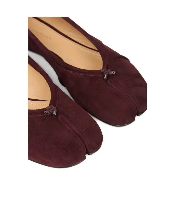 MAISON MARGIELA Bow Embellished Tabi Ballet Flats - Brown