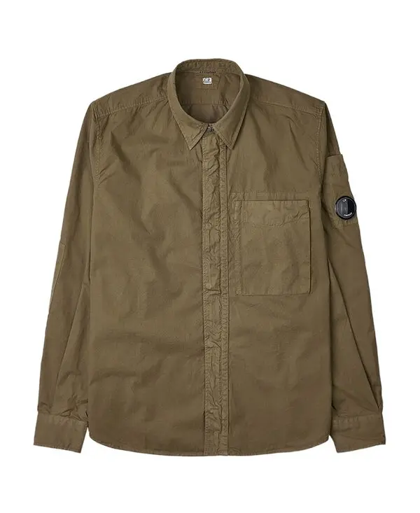 C.P. COMPANY Lens-detail Long-sleeve Shirt - Brown
