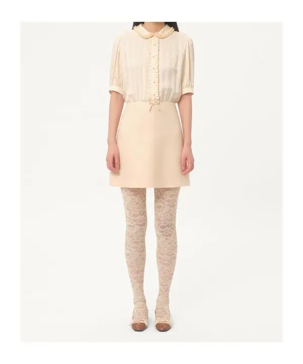 Valentino Garavani Ruffled Crepe Couture Mini Dress With Silk Jacquard Top