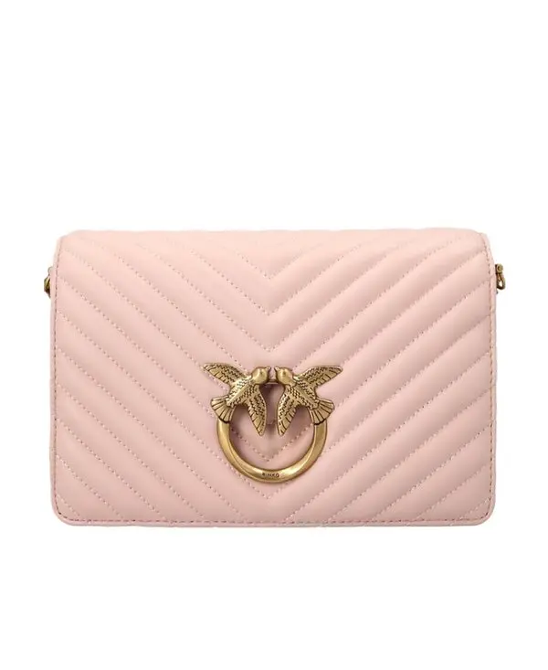 Pinko Love Click Classic Crossbody Bag - Nude