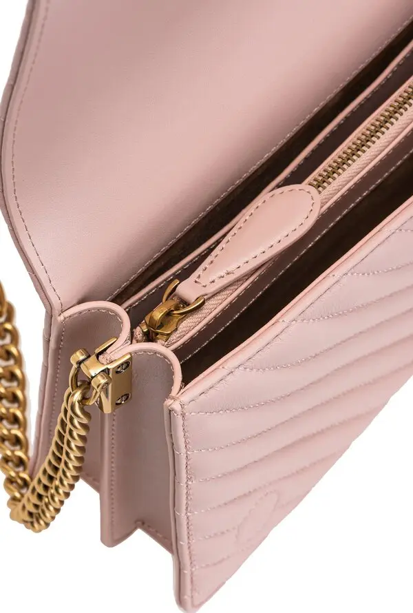 Pinko Love Click Classic Crossbody Bag - Nude