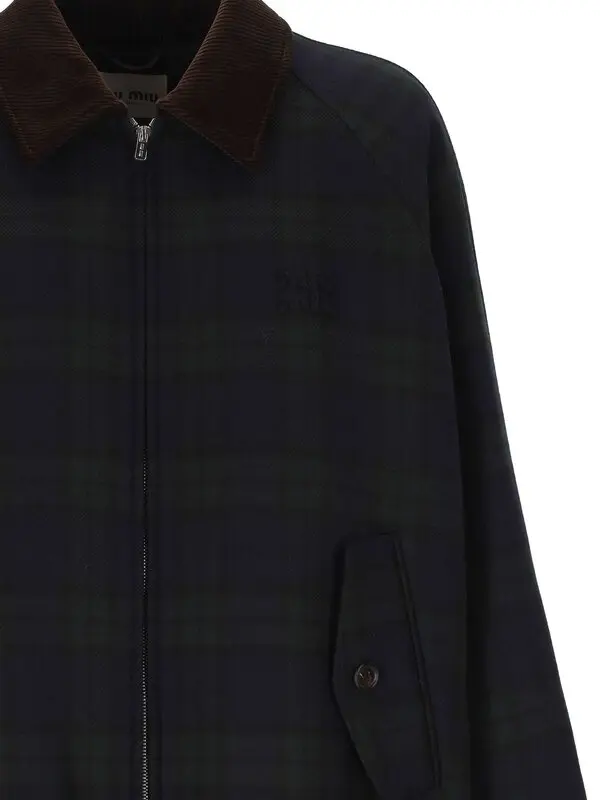 Miu Miu Checked Twill Blouson Jacket