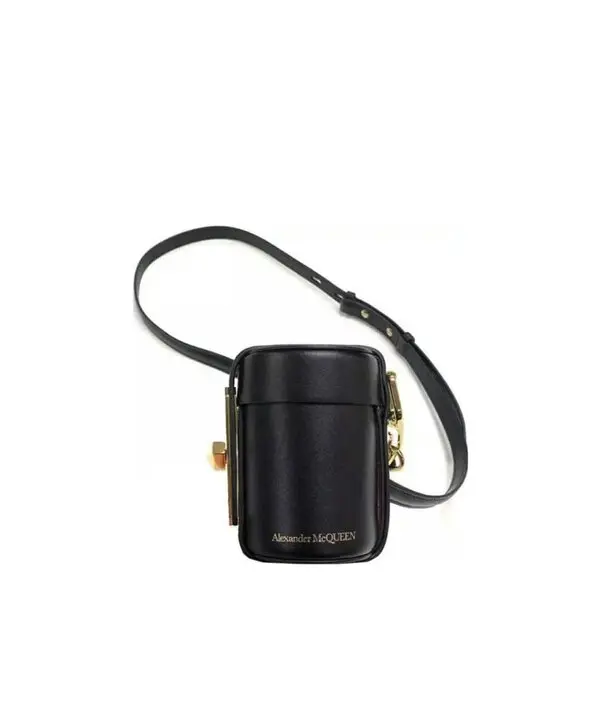Alexander McQueen Logo Mini Lipstick Bag - Black