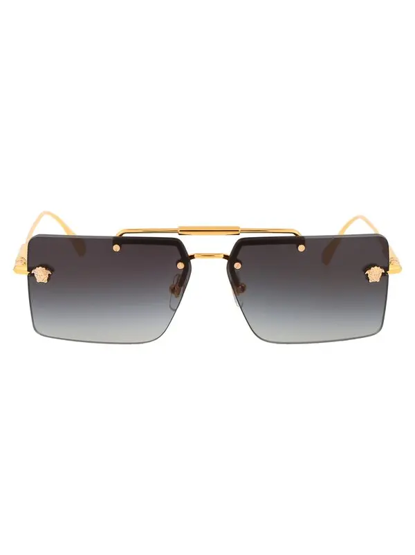 Versace Rectangular Frame Sunglasses - Black