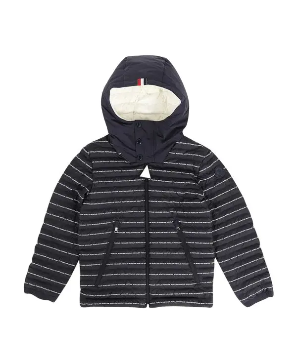 Moncler Striped Puffer Jacket With Hood