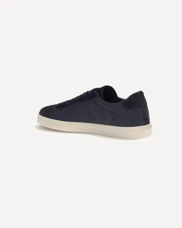 Prada Triangle Logo Lace-up Sneakers - Blue