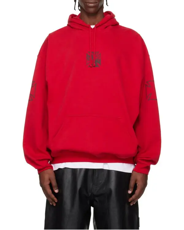 Vetements Long-sleeved Hooded Sweatshirt - Red