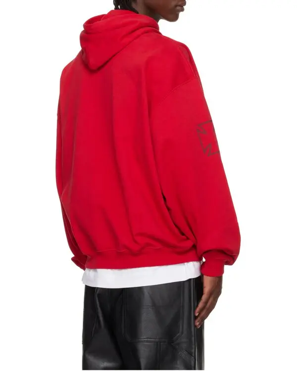Vetements Long-sleeved Hooded Sweatshirt - Red