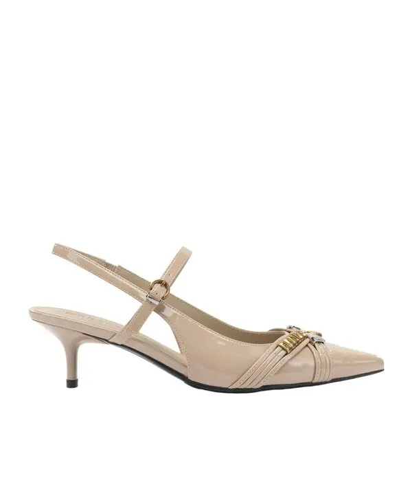 Pinko Heeled Slingback Pumps With Buckle Detail - Nude