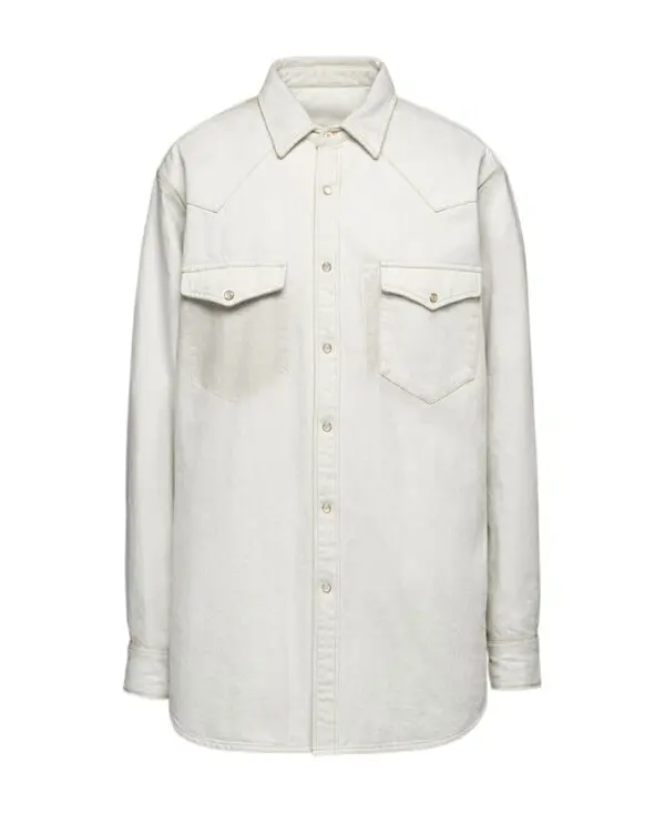MAISON MARGIELA Overshirt Jacket In Chalk Denim