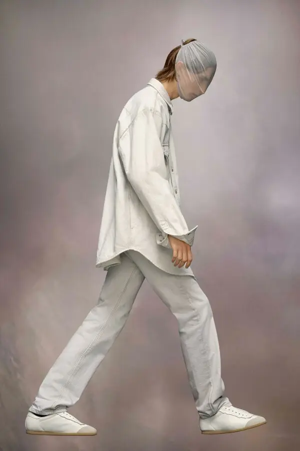 MAISON MARGIELA Overshirt Jacket In Chalk Denim