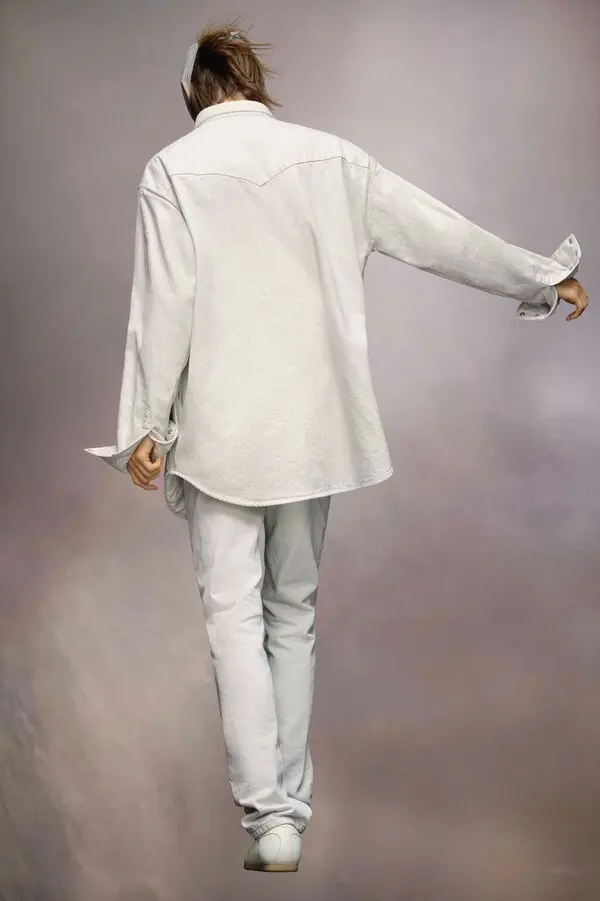 MAISON MARGIELA Overshirt Jacket In Chalk Denim