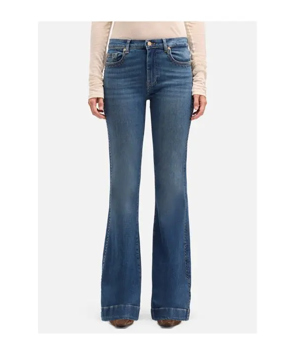 7 For All Mankind Studded Flared Jeans - Vintage Gradient