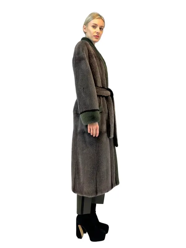 LISKA Long-sleeved Fur Coat