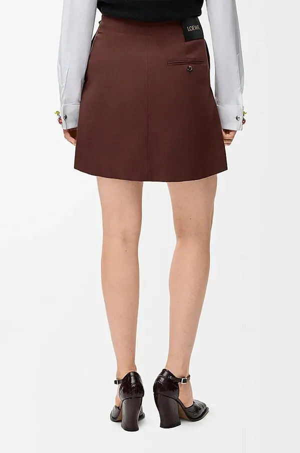 Loewe Belted Mini Skirt - Brown