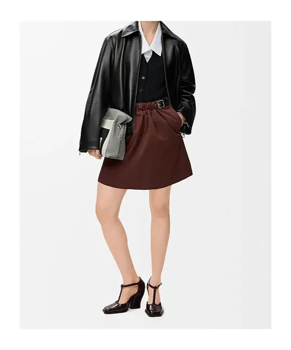 Loewe Belted Mini Skirt - Brown