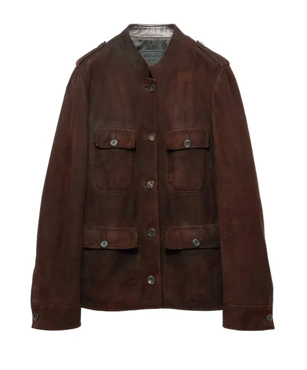 Prada Long-sleeved Button-up Jacket With Stand Collar