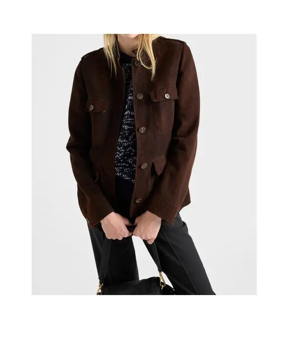 Prada Long-sleeved Button-up Jacket With Stand Collar