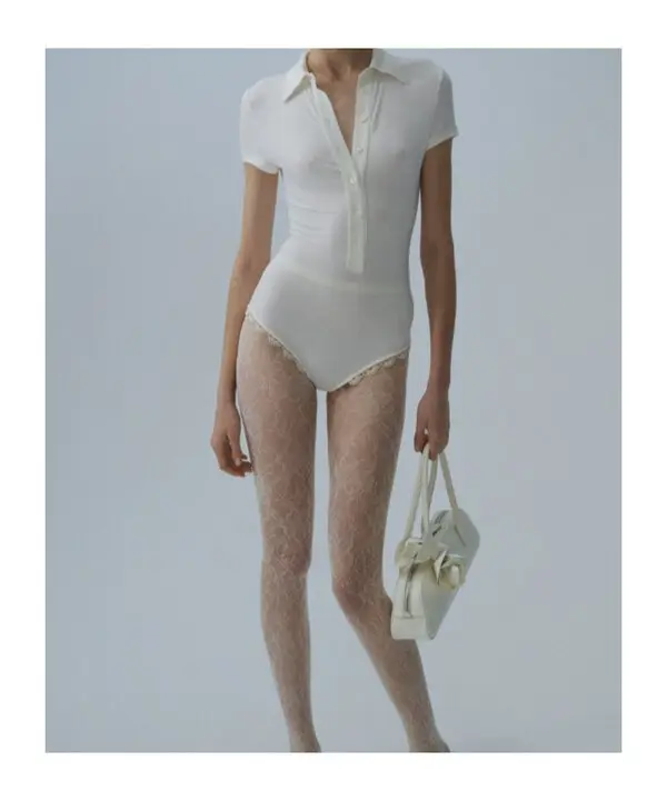 Magda Butrym Lace-trimmed Polo Bodysuit