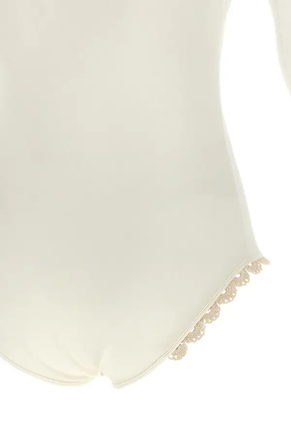 Magda Butrym Lace-trimmed Polo Bodysuit
