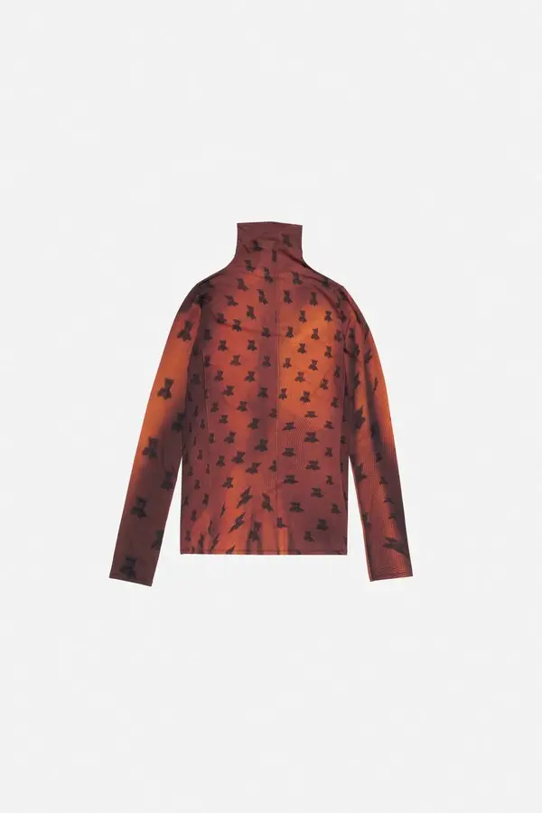 Acne Studios Fitted Printed Turtleneck Long Sleeve T-shirt