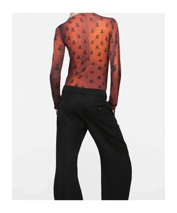 Acne Studios Fitted Printed Turtleneck Long Sleeve T-shirt
