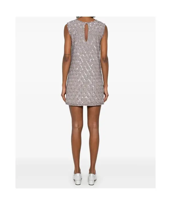 P.a.r.o.s.h Sequined Mini Dress - Stucco